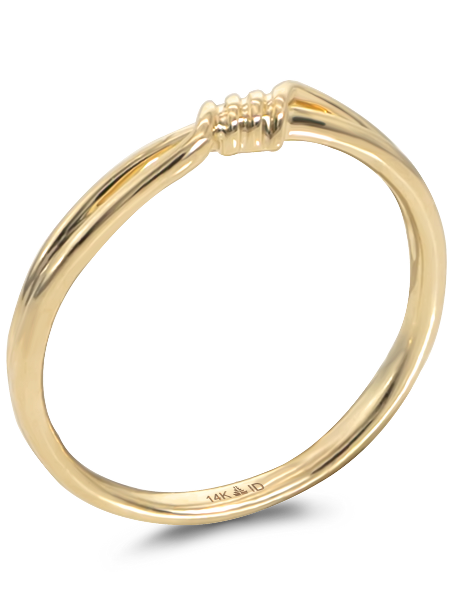 14K Solid Gold Love Knot Ring– DEVATA