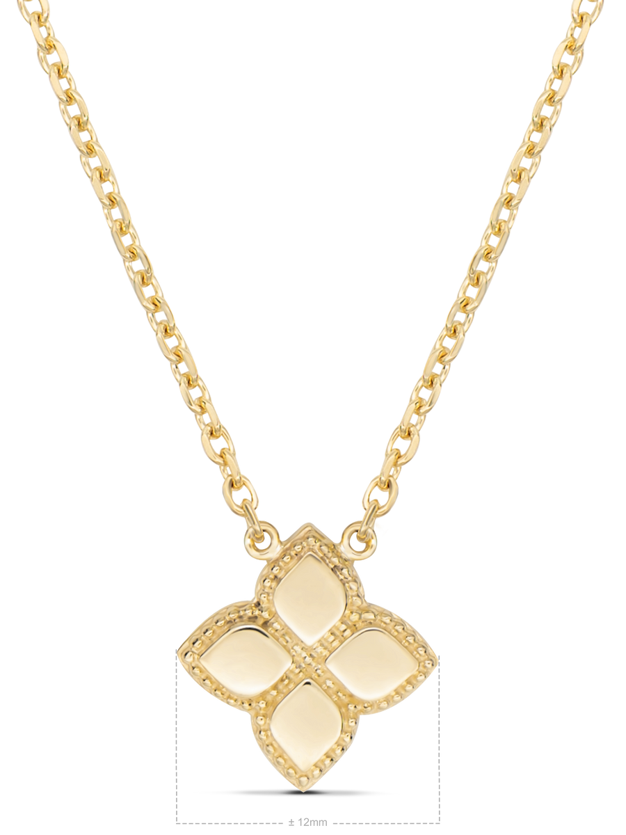 14K Solid Gold Clover Chain Necklace– DEVATA