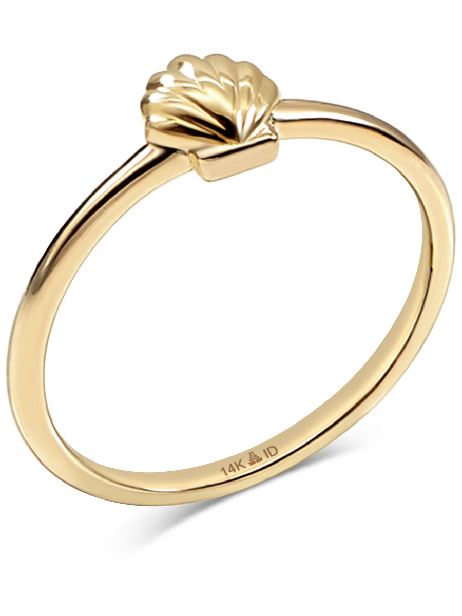 14K Gold Shell Ring– DEVATA