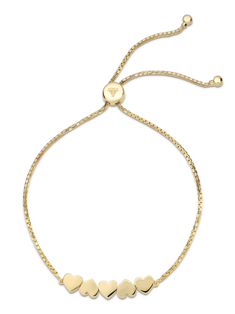 DEVATA Gold Sweet Heart Box Chain Slider Bolo Bracelet